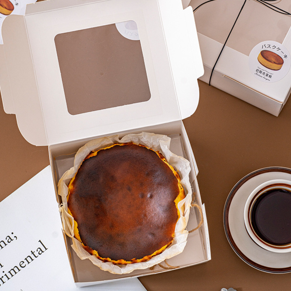 8x8x2.5" White Cake Paper Box W/ Window Paperboard Cake Bakery Boxes ...