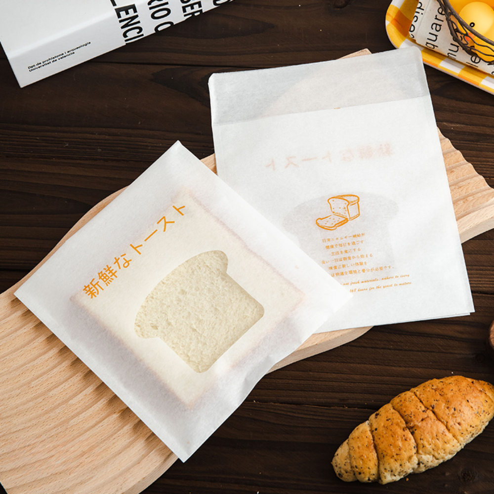 White Single Toast Bread Sealing Paper Bakery Bag | 6.3x8.27" – HD Bio ...