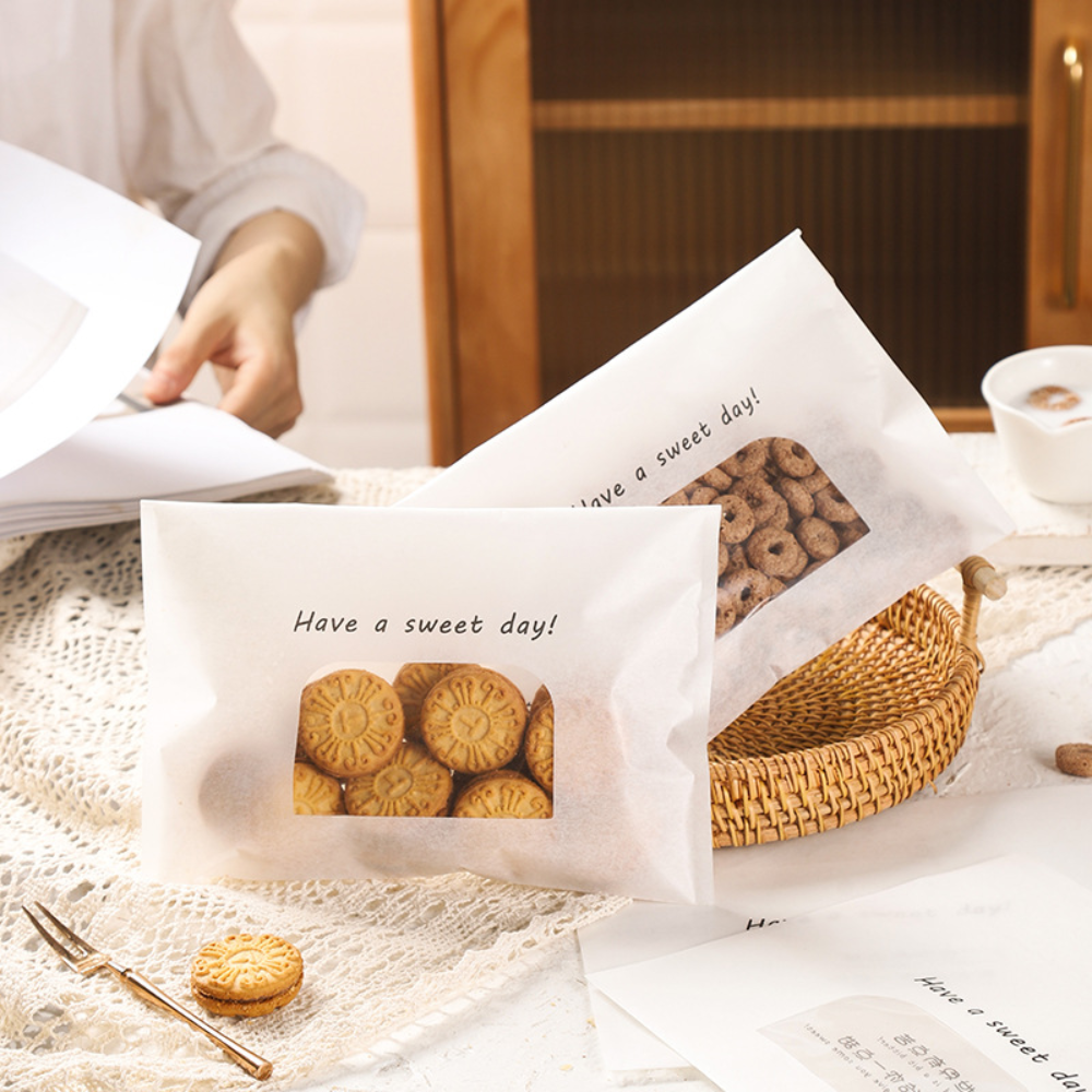 White Single Toast Bread Sealing Paper Bakery Bag 8.27"x7.09"-400 Pcs ...