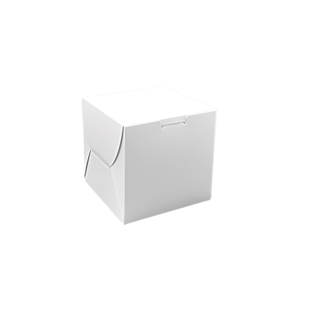 4.25x4.25x4.25" White Square Cake Paper Box Paperboard Bakery Cake Box ...