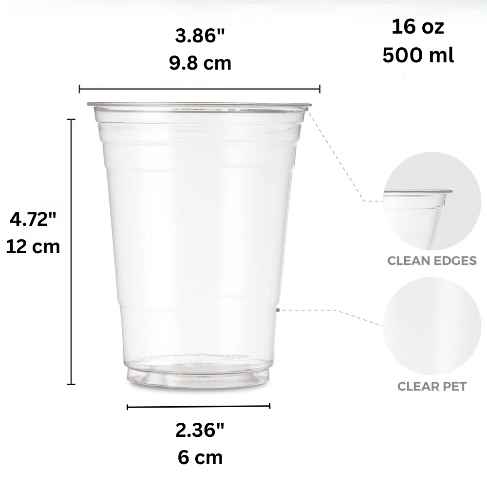 XT 16oz PET Clear Cold Drink Cup | 98mm Top – HD Bio Packaging