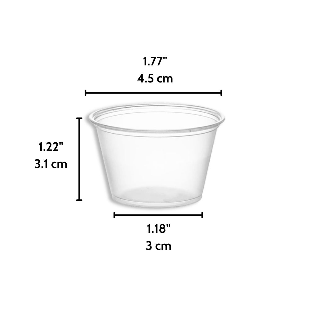 XT 1oz Plastic Clear Take Out Sauce Cup Portion Cups - 2500 Pcs – HD Bio Packaging