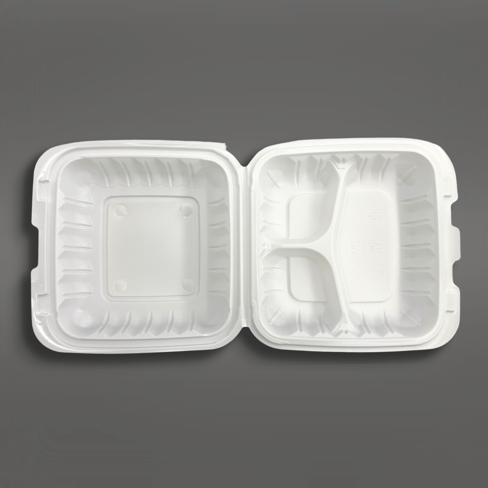 YR-783 Microwavable PP Square Clamshell Container w/Hole | 7.8x7.8x2.76 ...