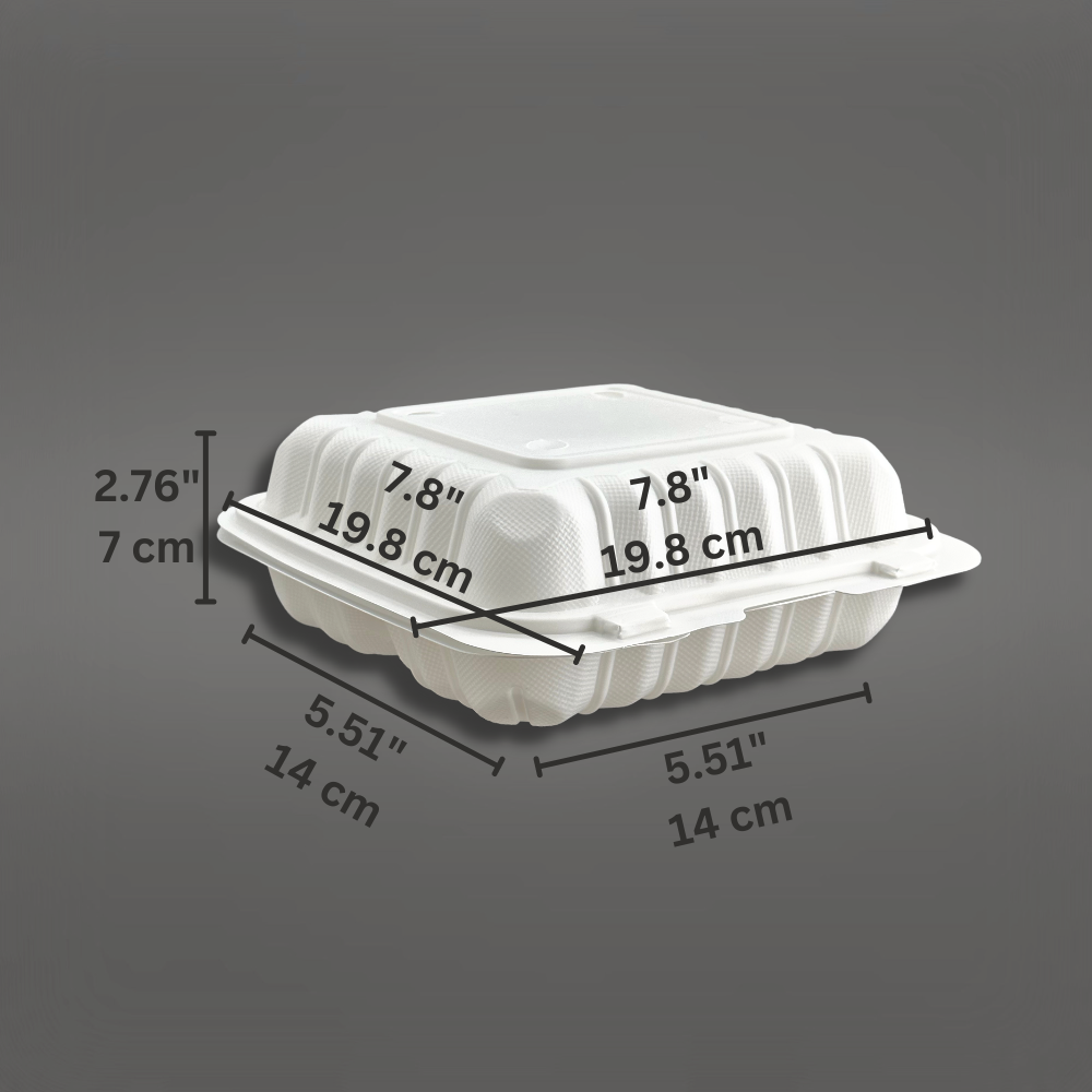 YR-783 Microwavable PP Square Clamshell Container w/Hole | 7.8x7.8x2.76 ...