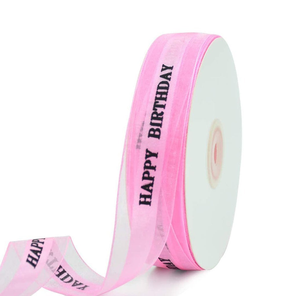 1" Happy Birthday Fabric Ribbon For Gift Wrapping | 50 Yards - 1 Roll ...