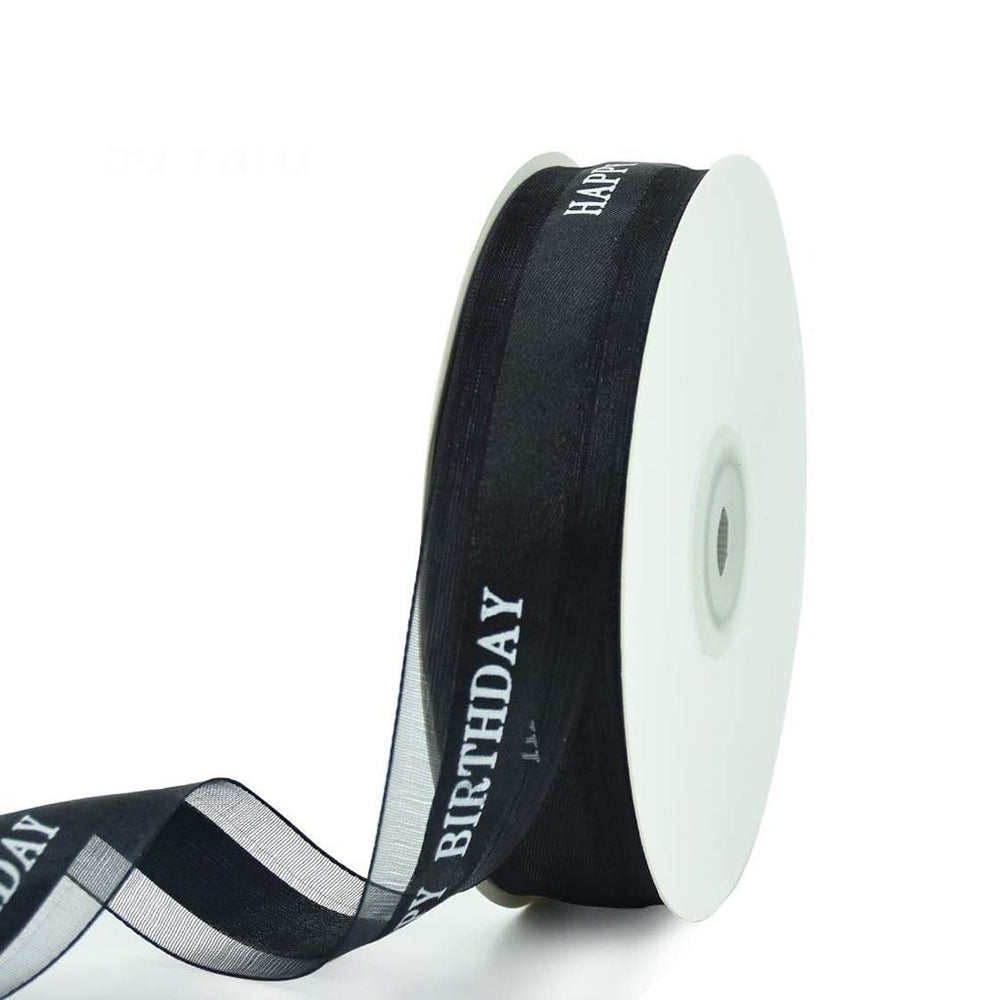 1" Happy Birthday Fabric Ribbon For Gift Wrapping | 50 Yards - 1 Roll ...