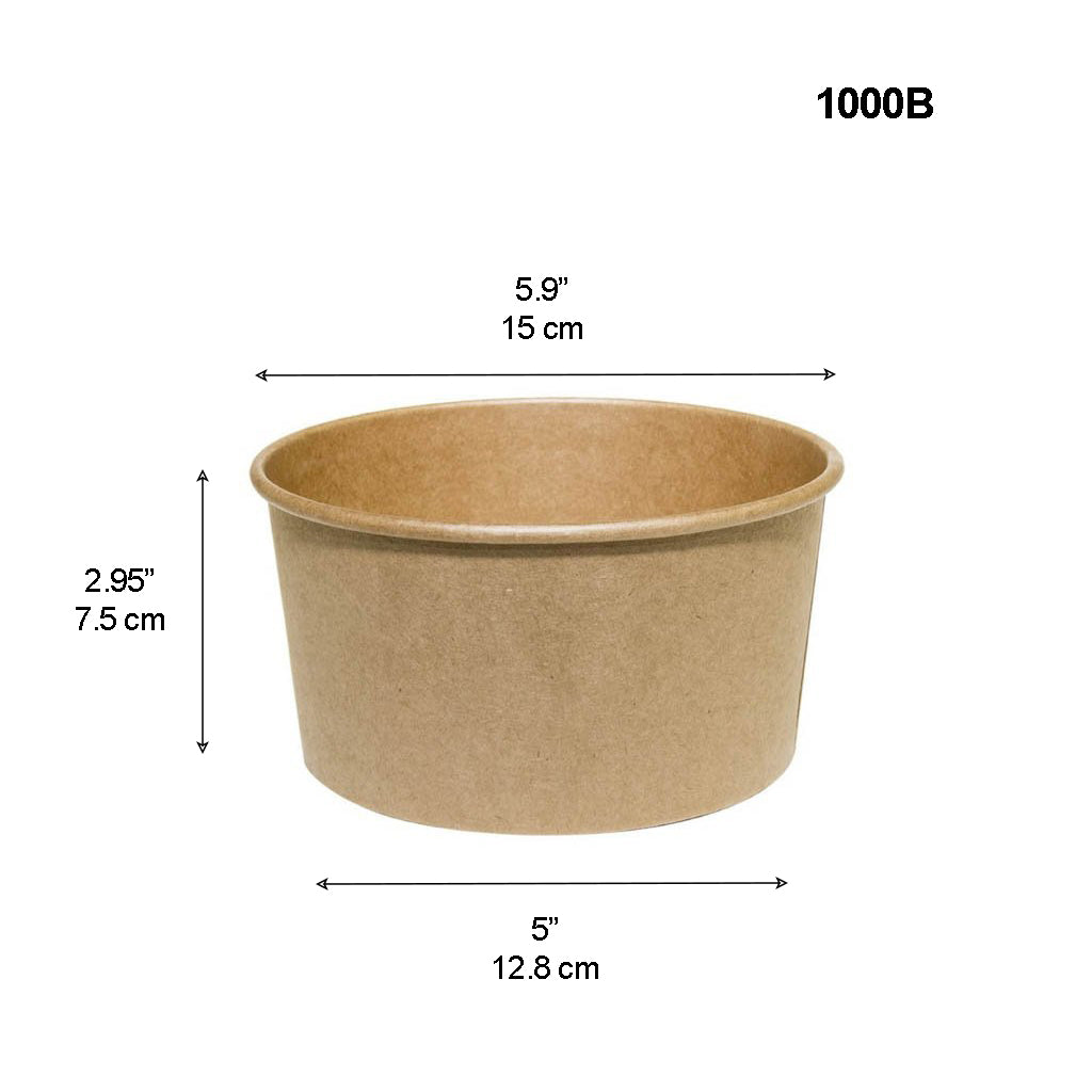 Custom 18oz/26oz/32oz/37oz/40oz Kraft Paper Bowl - 30000 Pcs – HD Bio ...