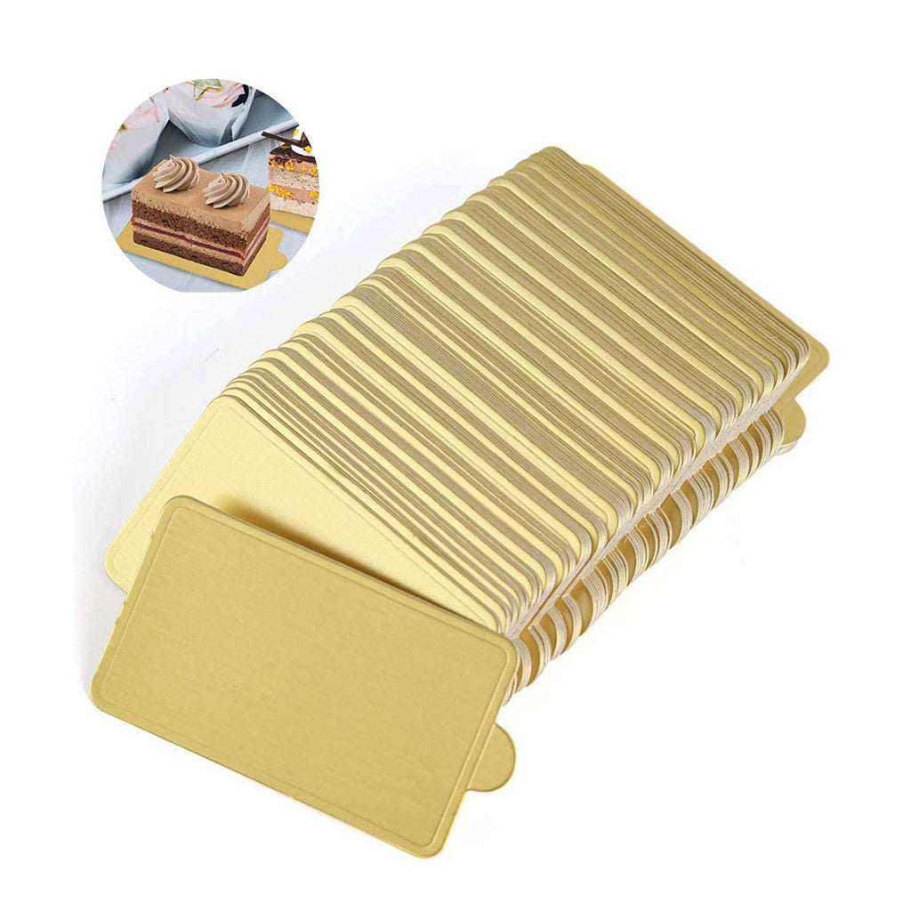 4x2.36" Golden Rectangular Cake Paper Pad Mousse Cake Base - 100 Pcs ...