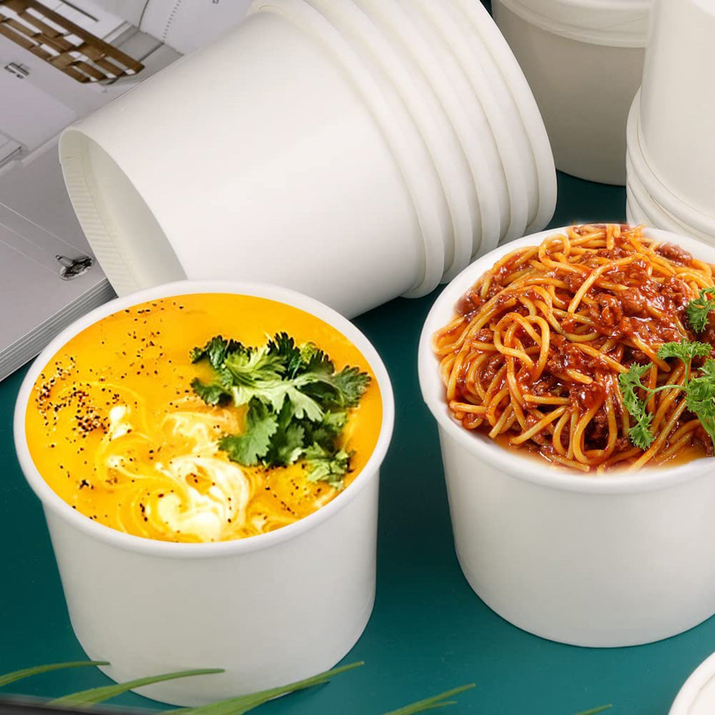 #12D | 12oz White Paper Soup Cup Food Container | 96mm Top - 500 Pcs ...