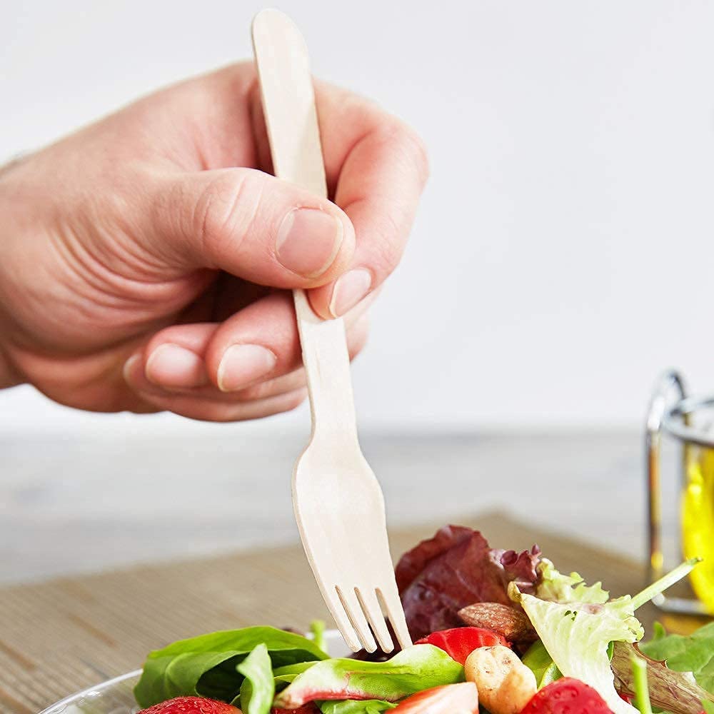 6.2" Individually Paper Wrapped Compostable Wooden Fork – HD Bio Packaging