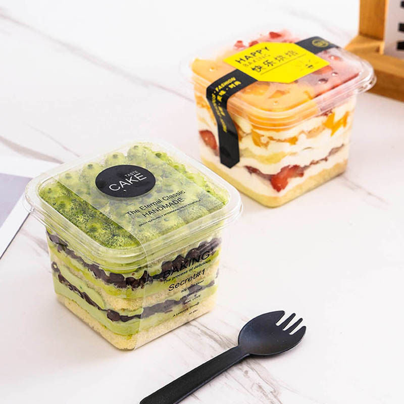 12oz Take Out Square Clear Plastic Mousse Box W/ Lid - 200 Sets – HD ...