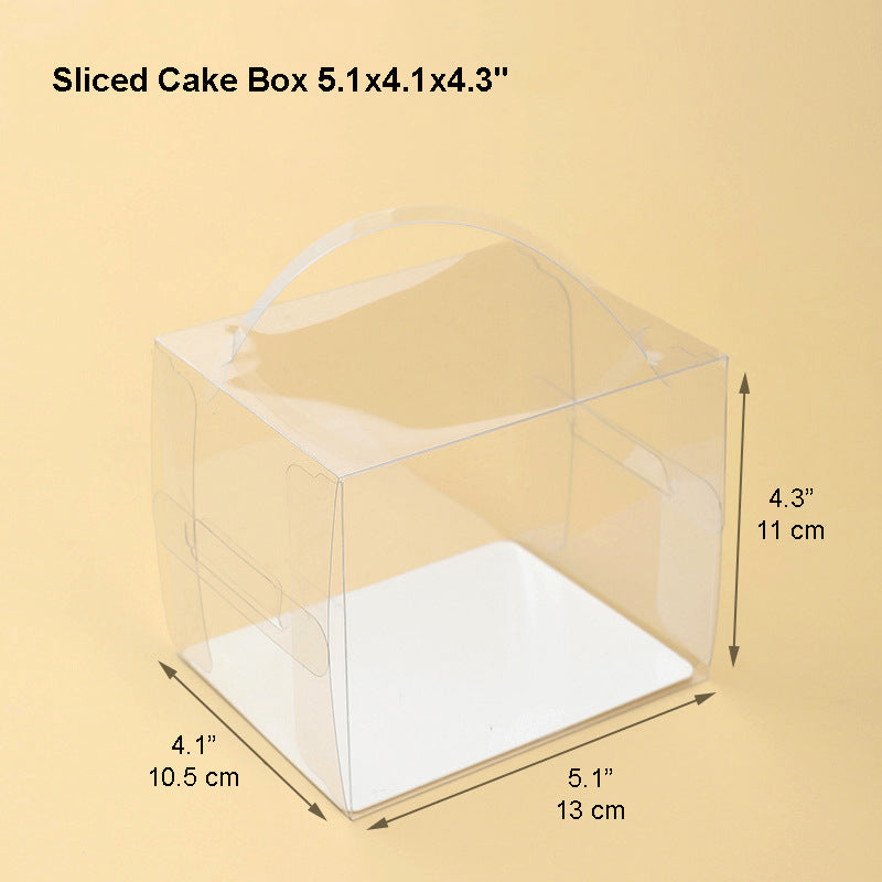 Clear Rectangular Sliced Cake Box W/ Handle & Board - 50 Sets – HD Bio ...