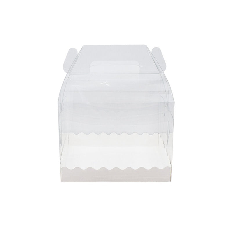 Clear Mini Cake Box W/ Handle & White Paper Board For 3" 4" 5" 6" Cake ...