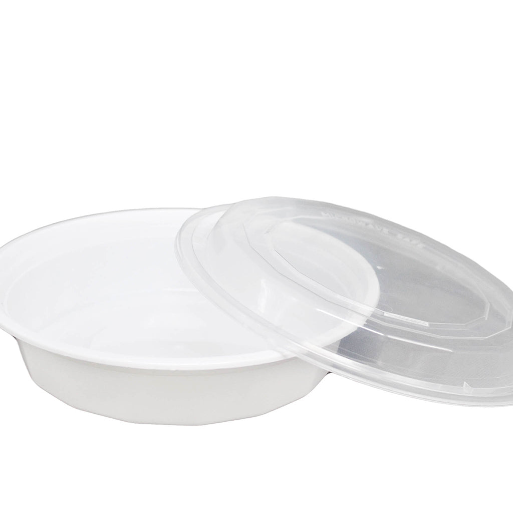 F-7024 | TD 24oz Microwaveable White Round Take Out Container W/ Lid ...