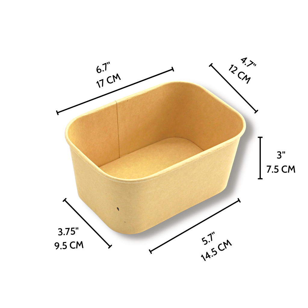 JH-R-1000B | 32oz Rectangular Kraft Paper Container(Base Only)-300 Pcs ...