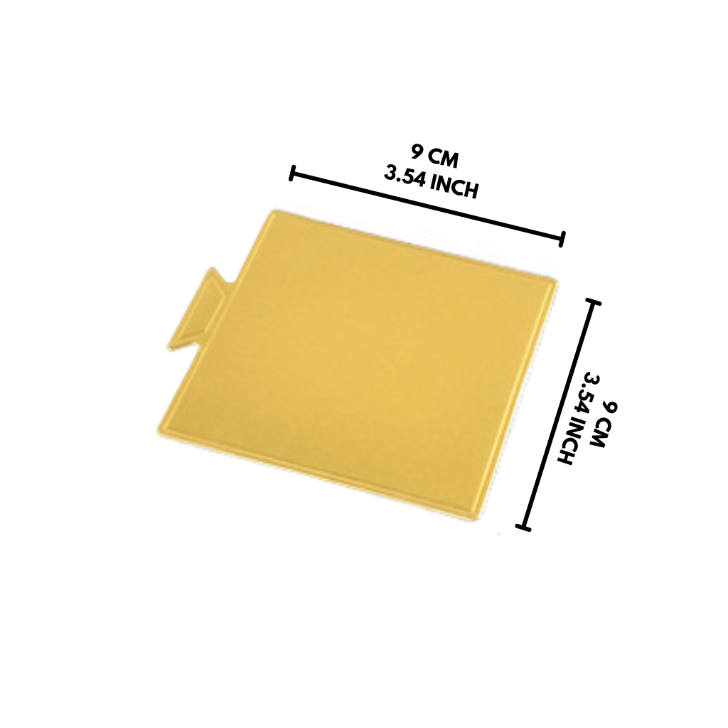 3.54x3.54" Golden Square Cake Paper Pad W/ Handle – HD Bio Packaging