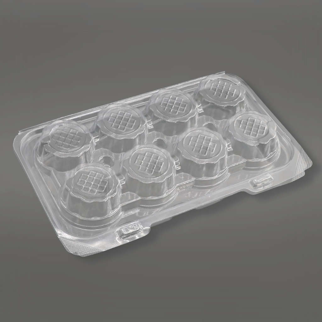 F1380 PET 8-Pack Egg Tart Clear Rectangular Hinged Container - 200 Pcs ...