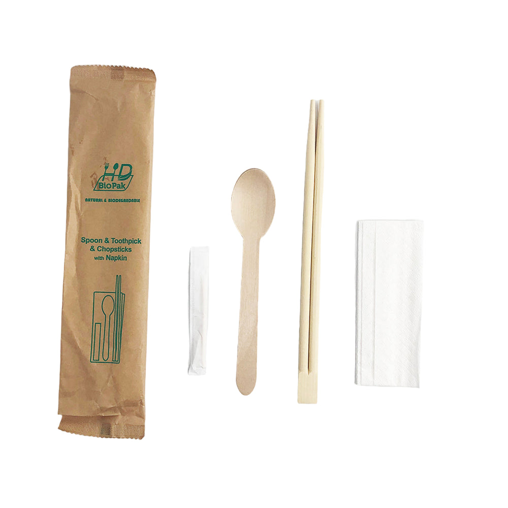 Individually Wrapped Tableware Set | Chopsticks/Spoon/Napkin/Toothpick ...