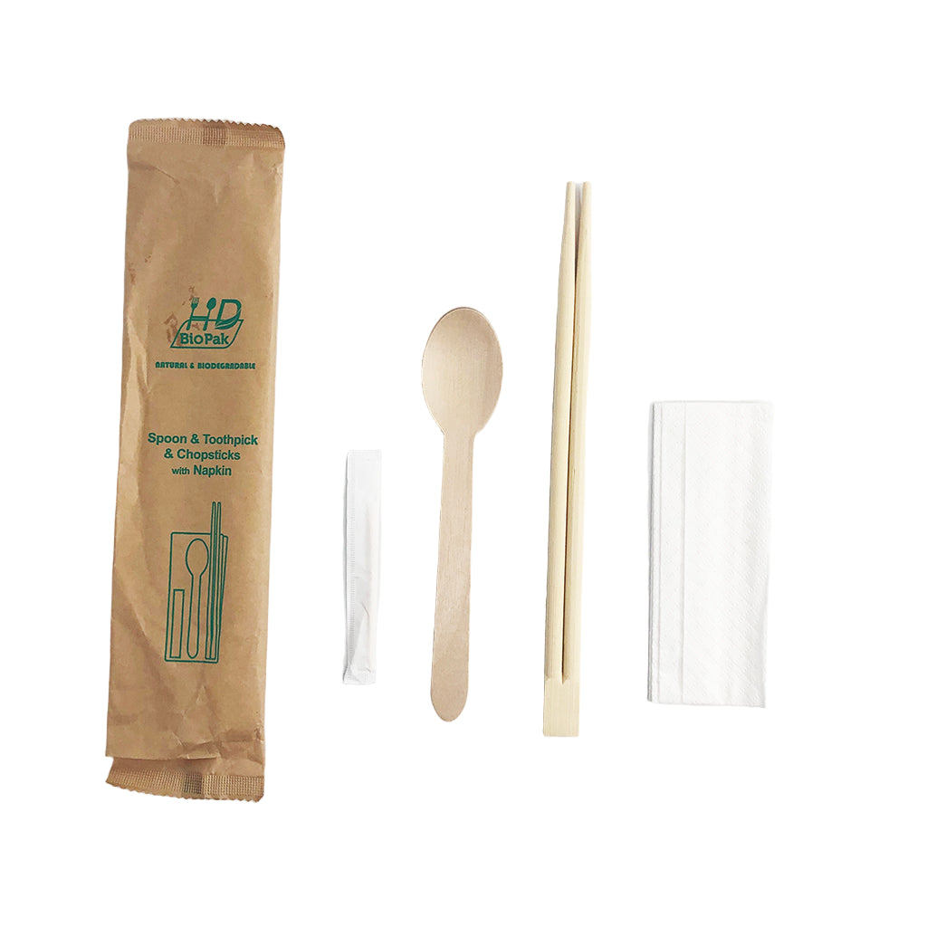 Individually Wrapped Tableware Set | Chopsticks/Spoon/Napkin/Toothpick ...