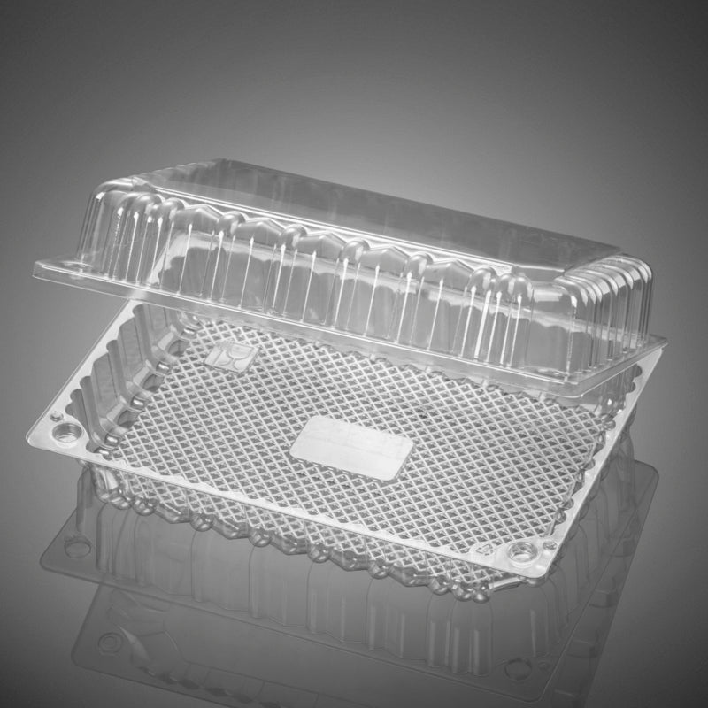 J052 Clear Rectangular Hinged Container Wholesale 9.45x6.65x3"-200 Pcs ...