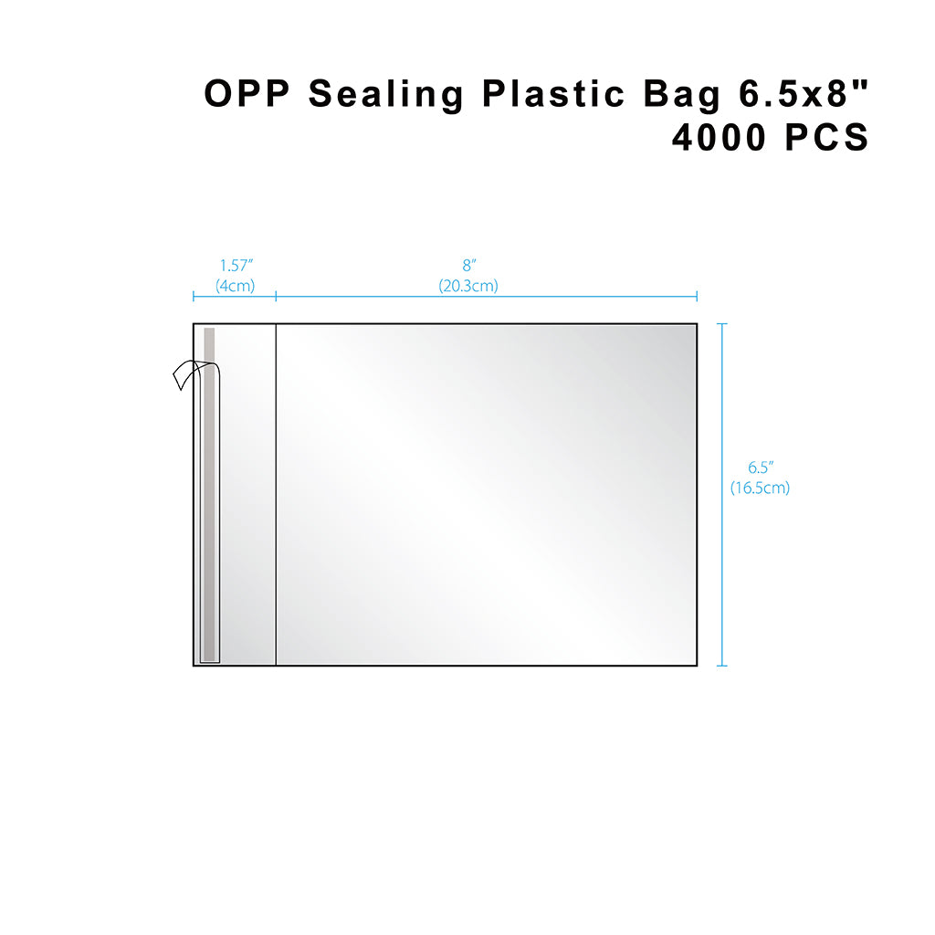 Transparent Self Adhesive Sealing OPP Bag | 6.5x8" - 4000 Pcs | HD Bio ...