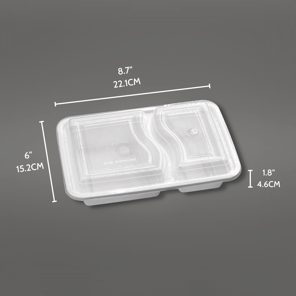 RE-232 | HD 32oz Plastic White Rectangular To Go Container W/ Lid – HD ...