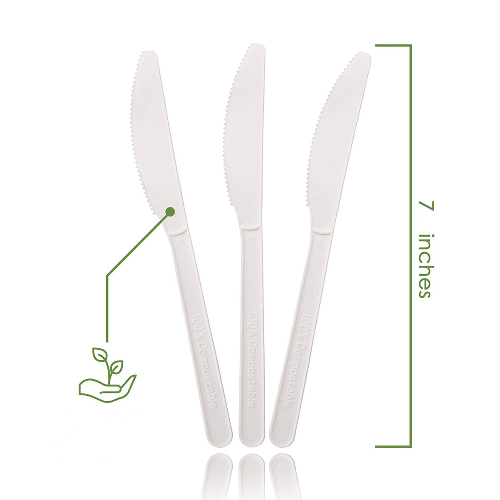 80652 | 7" Eco-Friendly Compostable PLA White Bio Knife - 1000 Pcs – HD ...
