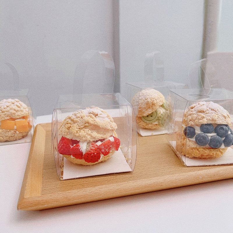 Clear Square Cake Box W/ Handle & Board | Ideal for 3" 4" Cake-50 Sets ...