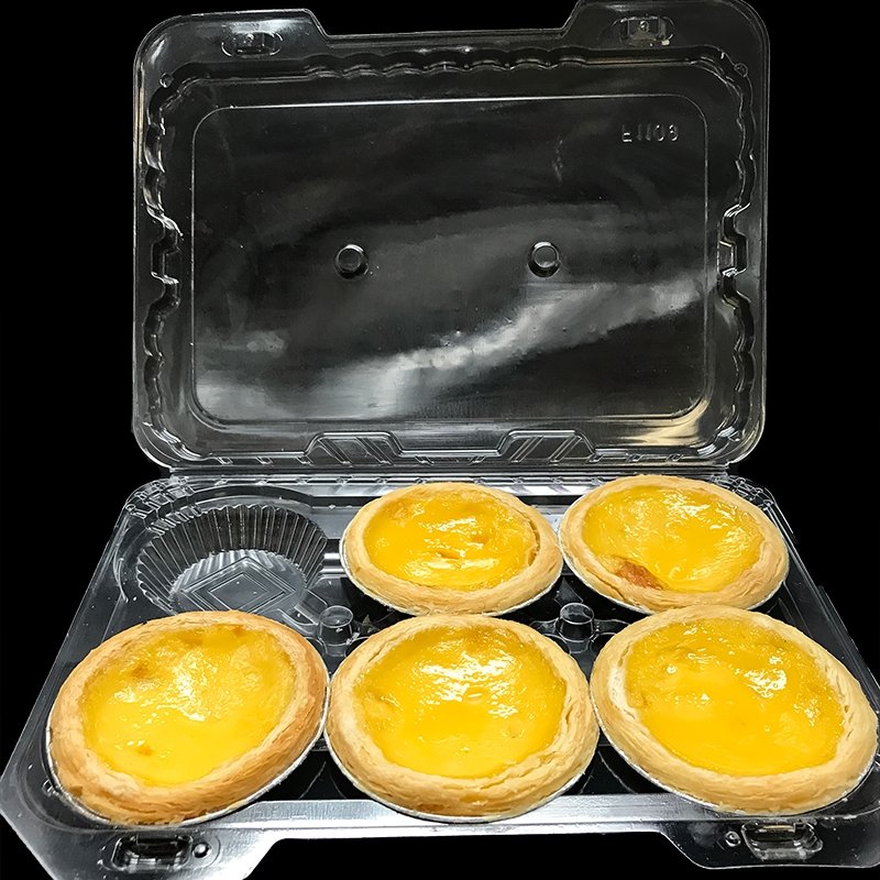 F1109 PET | 6 Egg Tart Clear Rectangular Hinged Container - 200 Pcs ...