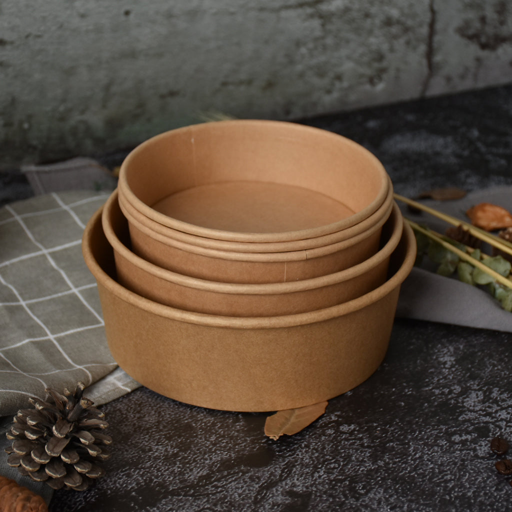 Custom 18oz/26oz/32oz/37oz/40oz Kraft Paper Bowl - 30000 Pcs – HD Bio ...