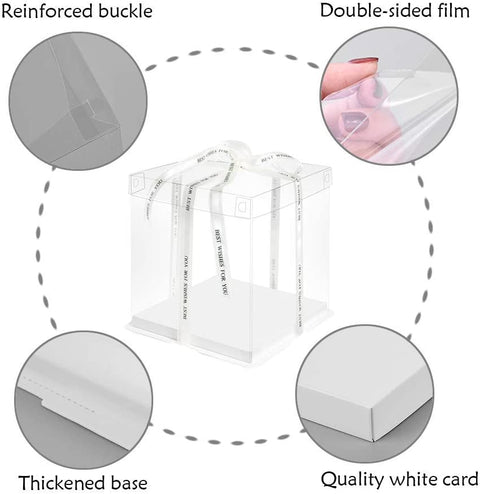 Plastic Ultra Clear Cake Box W/ Clear Lid | HD Bio Packaging