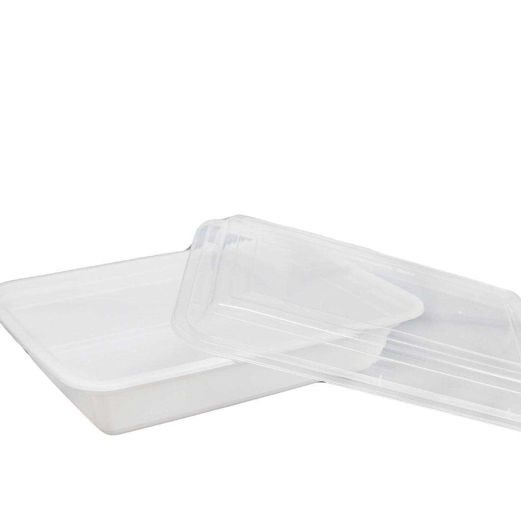RE-32 | HD 32oz Microwaveable White Rectangular To Go Container W/ Lid ...