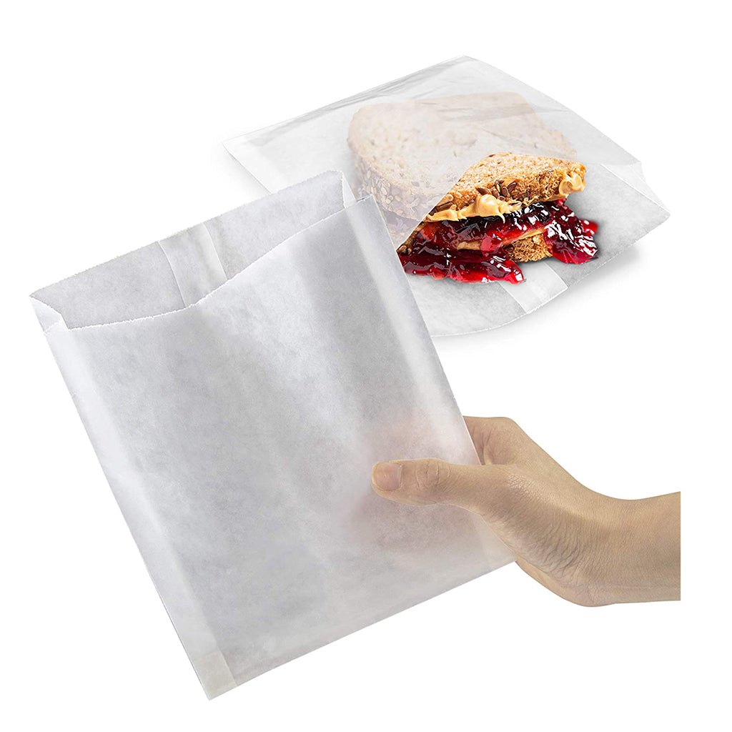 Eco-Friendly White Paper Gusseted Sandwich Bag | 6+0.75x6.75"-1000 Pcs ...
