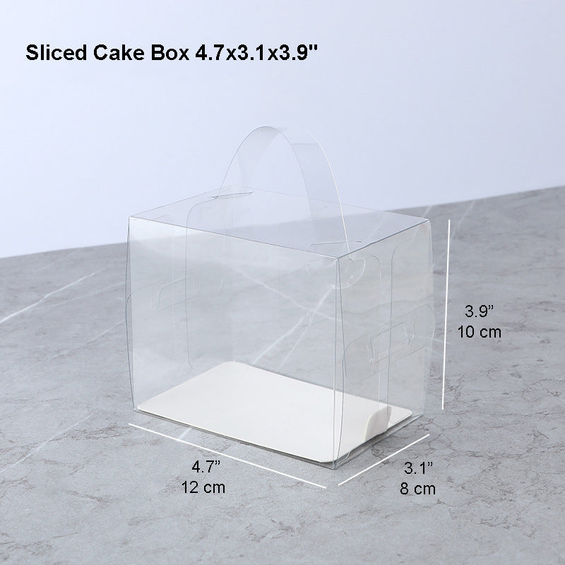 Clear Rectangular Sliced Cake Box W/ Handle & Board - 50 Sets – HD Bio ...