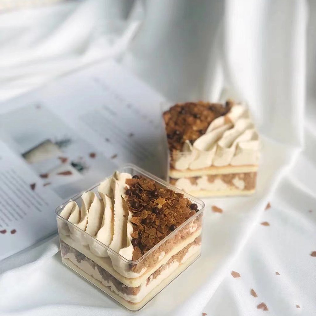 15oz Square Clear Cake Container W/ Lid | 3.74x3.74x2.56" – HD Bio ...